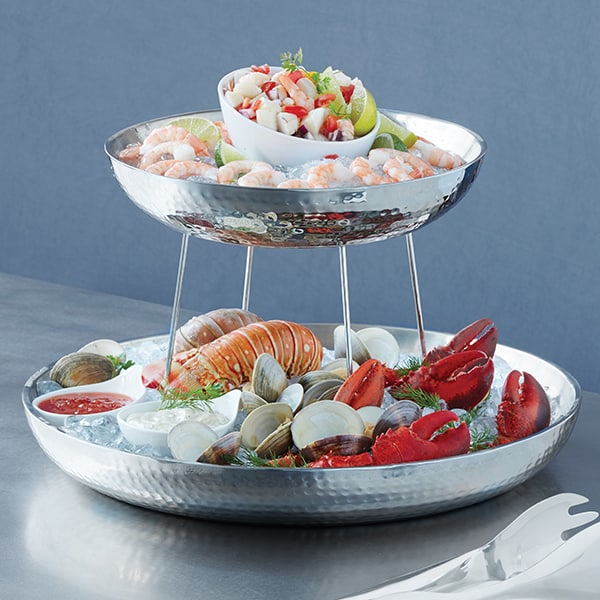 Seafood Trays/Stands Hammered Double Wall Seafood Trays | American ...